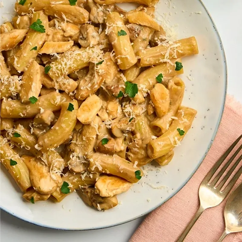 Creamy Chicken & Wild Mushroom Rigatoni